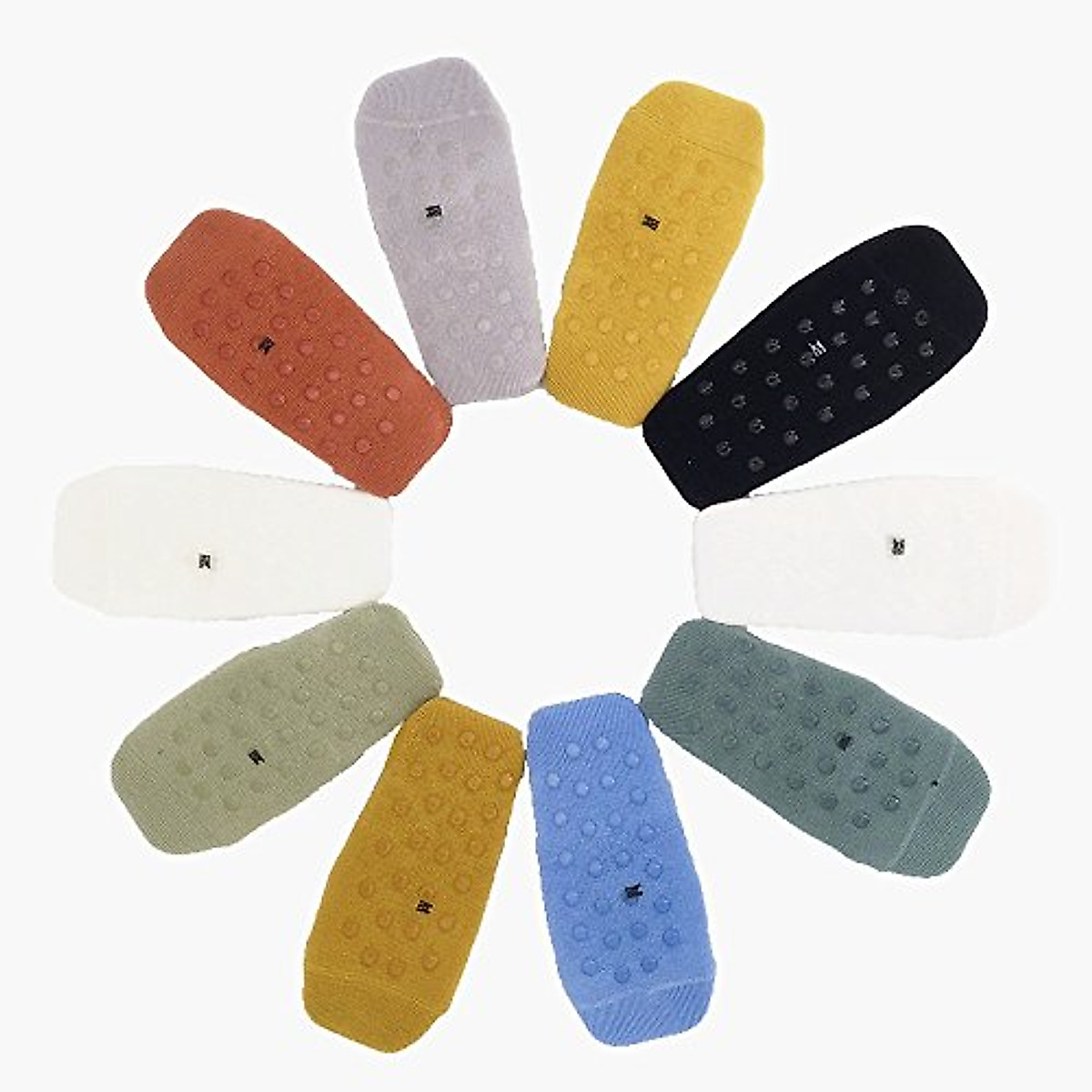 JUNOAI Toddler Non Skid No Show Socks - Low Cut Anti Slip Grip Slippers for Baby Kids Boys Girls 10 Pairs (3-4T, Dinosaur)