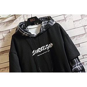GURUNVANI Japan Style Patchwork Hoodies Men Characters Streetwear Hoodie Men Sweatshirt