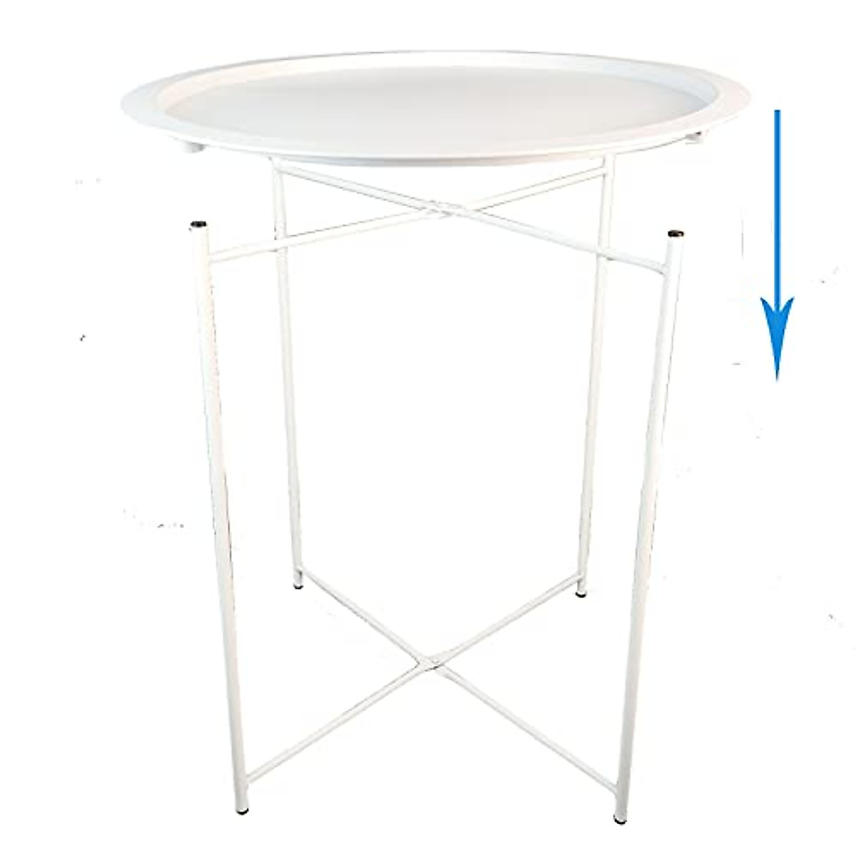GadnRm Side Table, Outdoor Side Table ， Sofa End Table Indoor Accent Table Round Metal Coffee Table ，Waterproof Removable Tray Table