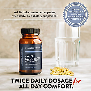 Mt. Angel Vitamins - Joint Solution Advanced, with Curcumin C3 Complex, Glucosamine, Hyaluronic Acid, Bromelain, Collagen Type 2 & MSM, Improves Fluidity & Supports Joint Comfort (60 Capsules)
