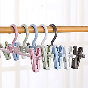 Pants Hangers, 10pcs Adjustable Clothes Hangers with Clips, Portable Drying Rack Travel Plastic Non-Slip Clothes Drying Hanger for Kids Or Adults Garments (White)