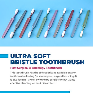 Tess Oral Health Ultra Soft Toothbrush - Post Surgical & Oncology Ultra-Soft Bristle Toothbrush - Gentle Care Extra Soft Bristles for Sensitive Gums (1 Dozen)