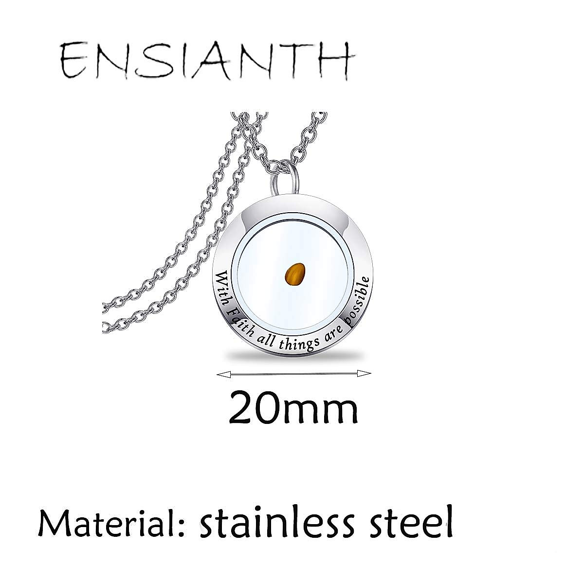 ENSIANTH With Faith All Things Are Possible (Mustard Seed Necklace)