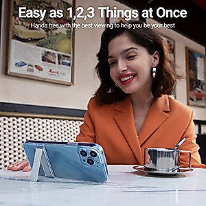 TORRAS MoonClimber iPhone 12 Pro Case/iPhone 12 Case [3 Stand Ways] [12X Armor-Level Protection] with Adjustable Metal Kickstand Shockproof Slim Transparent Stand Cases 6.1 inch, Clear