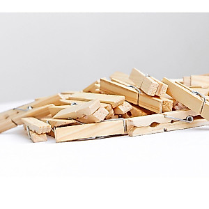 Wooden Small Picture Clips Mini Clothes Pins for Photo Natural Crafts 1.2 Inch 100 PCS Decorative Wood Clips for Wall Hanging Pictures