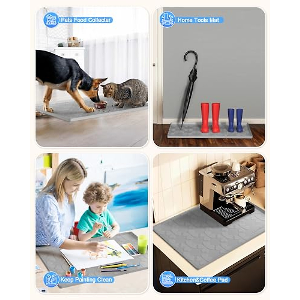 Waterproof Under Sink Mat for 34" x 22" Cabinet Protector, Silicone Sink Mat for Kitchen and Bathroom, Easy to Clean Kitchen Cabinet Liner Under Sink Drip Tray for Leaks