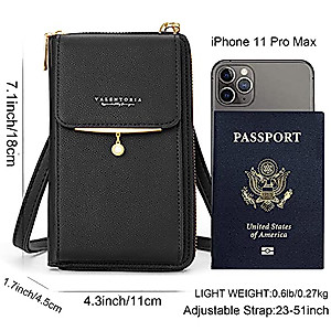 Valentoria Small Crossbody Bag Cell Phone Purse Wallet Leather Card Slot Clutch for Women