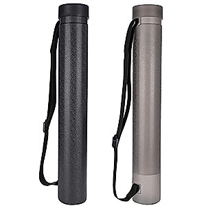 Buachois Painting Tube Plastic Circular Poster Documents Drawing Storage Tube Telescopic Matte Texture Waterproof Art Supplies with Carrying Strap(#2)