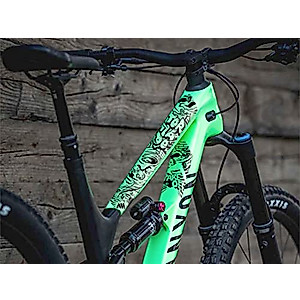 All Mountain Style Bike Frame Protector Extra - Universal Fit, 10-Piece Set for Down Tube, Chainstay, Cable Wear, High-Impact Honeycomb PVC