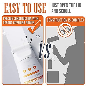 White Wall Paint, White Paint for Wall, Water Based White Touch Up Paint for Walls, Ceiling, Low Odor Small Roller Brush Wall Repair, DIY Wall Small Roller Paint (1 Pcs, 120g, White)