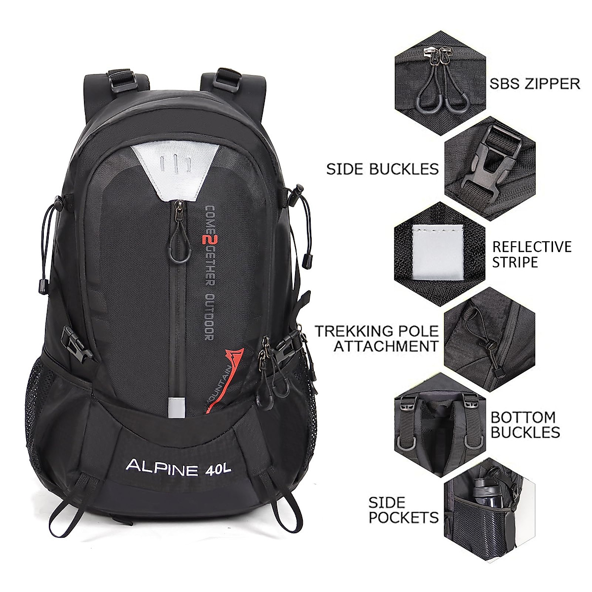 MIAZIB Leather Sling Bag for Men Chest Crossbody Bag Water Resistant Lightweight Sling Bag for Hiking Travel (Black)