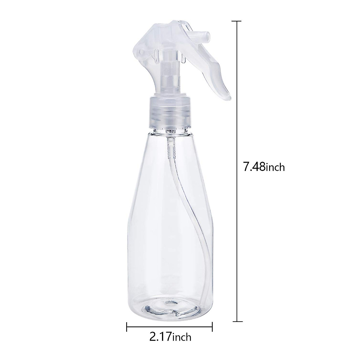 Suwimut 9 Pieces Plastic Spray Bottle, Empty Small 7oz/200ml Clear Spray Bottles, Fine Mist Plastic Refillable Trigger Sprayer for Cleaning Solutions, Hair Care, Essential Oils, Watering Plants