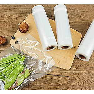 3 Pack- 11" x 16' Vacuum Seal Roll. Compatible With All Food Saver Vacuum Seal Machines, Heavy Duty, BPA-Free & Freezer Safe, Cut to Size. 24/7 Bags