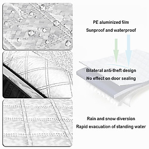 4 Layer Thickened Windshield Cover for Ice and Snow [Upgraded],All Season Car Windshield Snow Cover with Rear View Mirror Cover,Universal Car Snow Cover Car Accessories for Most Vehicles