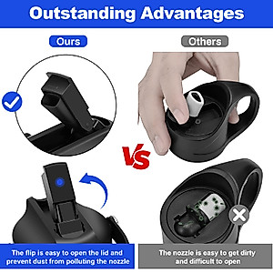 HYDROWION Straw Lid for Hydro Flask Wide Mouth, Flex Straw Lid Compatibility Most Sports Water Bottle 12 16 18 20 32 40 64 oz, Straw Lids for Simple Modern Ascent Water Bottle(Black,1 Pack)