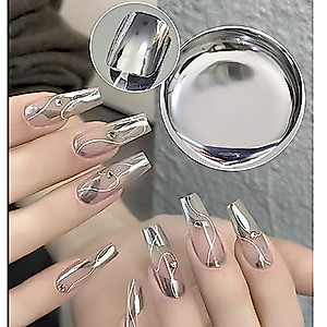Hacaus 1PCS Mirror Metal Gel Polish Metallic Silver Gel Nail Polish Glossy Painted Nail Gel Soak Off Painting Drawing UV Gel Nail Art
