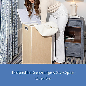 NORI Laundry Hamper - Slim Laundry Hamper - Laundry Basket w/Lid & Wheels - Collapsible Hamper w/Lid, Storage Pouch & Wheel Attachment | Apartment and Dorm Room Essentials | Women Gift Ideas