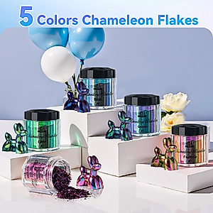 LET'S RESIN Chameleon Flakes, Resin Supplies -Intense Colorshift Pigment Powder for Resin Molds/Tumblers, Chrome Powder Pigment for Christmas Nail Art/Paint/Soap Making