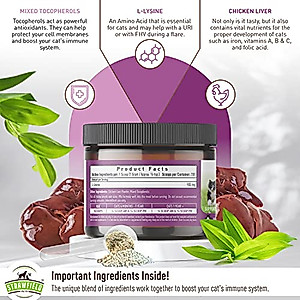 L-Lysine for Cats Supplement Powder Granules for Cat Cold, Sneezing, Congestion, Running Nose, Respiratory, Allergy Relief | Cats & Kittens of All Ages | Cat Health Supplies