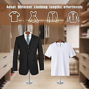 Eunika 2 Pack Adjustable T Shirt Display Flexible Shoulder Stand, Portable Metal Shirt Rack Display Stand Garment Coat Holder for Clothing Garment Coat Retail Vendor, Cloakroom,17-31.5 Inch