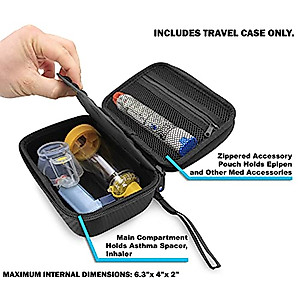 CASEMATIX Travel Case Compatible with Asthma Inhaler, Spacer and More - Includes Case Only
