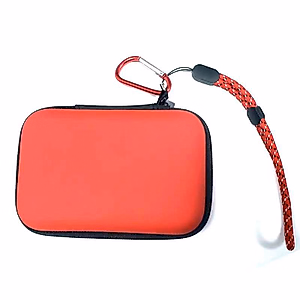 (Only Case) 510 thread charger Storage Case, Carrying Battery Bag Pen case Small Travel case, Organizer Pouch with Carabiner, for Battery pen style Pods- USB disk pen thread Battery Storage Case. Red