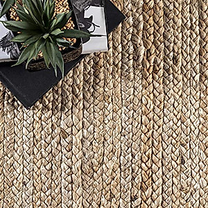 nuLOOM Rigo Hand Woven Farmhouse Jute Area Rug, 6x9, Natural