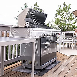 60 Inch Clear BBQ Grill Cover Plastic Heavy Duty Waterproof Outdoor Furniture Cover Gas Grill Covers UV Resistant for Charbroil Grills and More