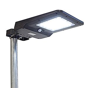 Wagan EL8586 1600 Lumen Integrated Solar Street Lamp Security Flood Light Motion Sensor Waterproof Weatherproof Dusk to Dawn Solar LED Light Lamp for Outdoor Garden Yard Path Parking Lot