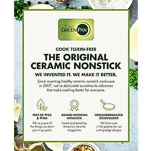 GreenPan Chatham Tri-Ply Stainless Steel Cookware Healthy Ceramic Nonstick 8" 10" and 12" 3 Piece Frying Pan Skillet Set, PFAS-Free, Multi Clad, Induction, Dishwasher Safe, Oven and Broiler Safe