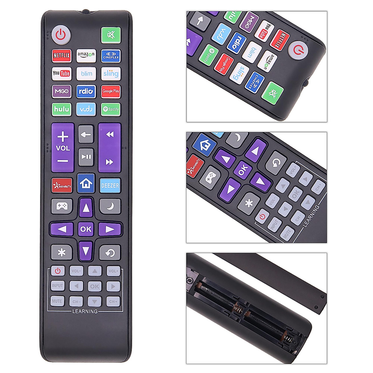 Replacement Remote Control for Roku TV, Compatible for TCL Roku/Hisense Roku/Onn Roku/Sharp Roku/Element Roku/Philips Roku Series Smart TVs (Not for Roku Stick and Box)