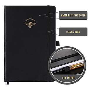 Budget Planner - Monthly Budget Book and Expense Tracker Notebook, Faux Leather Hardcover Financial Organizer, 6.3" x 8.4" Undated Bill Organizer with Pocket + Stickers + Premium Paper - Black