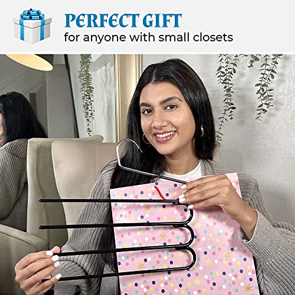 Pants Hangers | Multi Pants Hangers Space Saving- 4 Tier Space Saving Hangers- Metal Hangers for Pants and Jean Hangers, Multi Pant Hangers Non Slip Hangers for Pants Organizer (3)