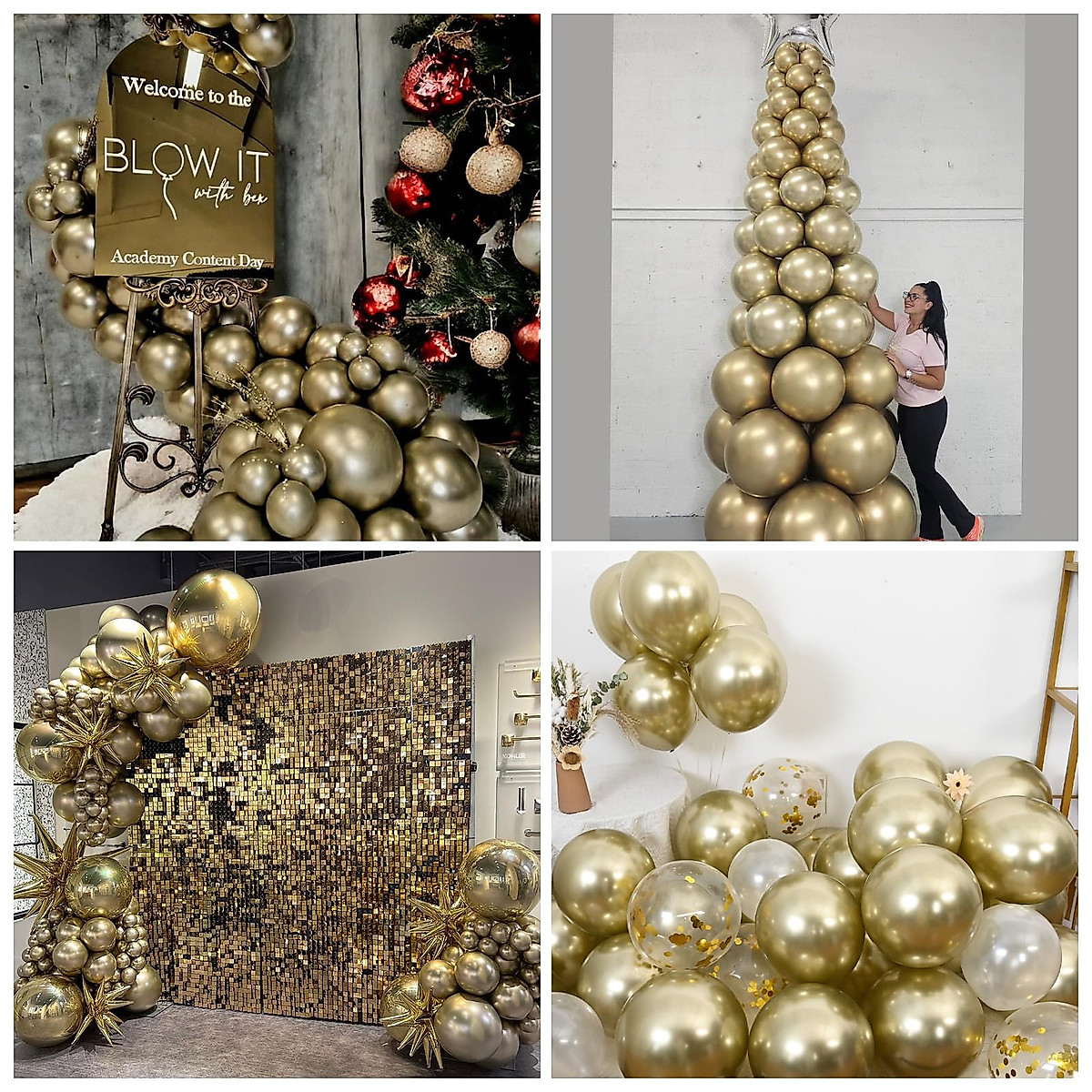 Jobkoo Metallic Gold Balloons, 12Inch Chrome Light Gold Balloons 30Pcs Champagne Gold Metallic Party Balloons Golden Helium Latex Balloon for Birthday Baby Bridal shower Boho Wedding Party Decorations