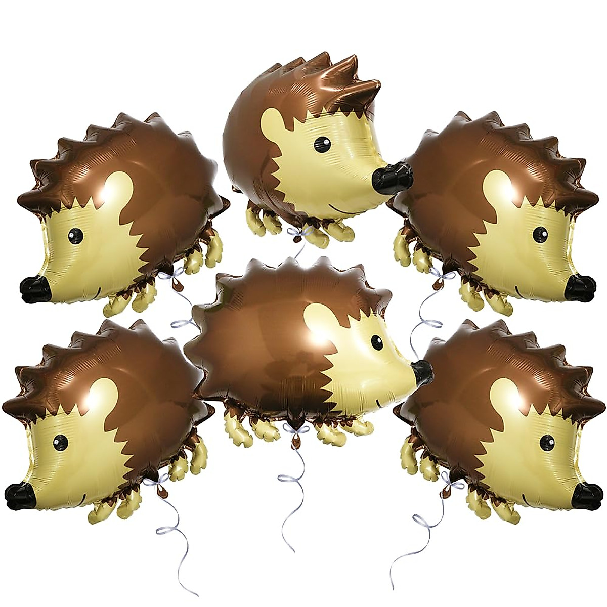 Cartoon Hedgehog Balloon Wildlife Safari Forest Woodland Party Supplies For Birthday Baby Bridal Shower Wedding Holiday Carnival, 6 Pack Cute Walking Hedgehog Foil Balloon Jungle Zoo Animal Balloon