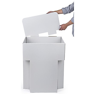 Displays2go, Set of 6 Cardboard Display Bins, Floor Standing Design – White Finish (WCDUMLRGWT)