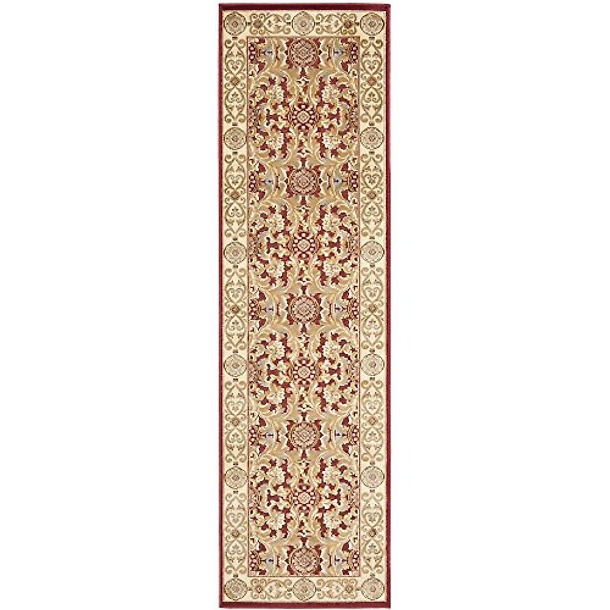 SAFAVIEH Paradise Collection Runner Rug - 2' x 7', Red, Oriental Viscose Design, Ideal for High Traffic Areas in Living Room, Bedroom (PAR08-202)