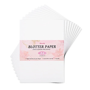 Aboofx 20 Sheets Blotting Paper for Flower Press, Large A4 Highly Absorbent and Reusable Blotter Paper for Flower Press Herbarium Paper Craft 8.26 x 11.8 inch Blotter Paper Sheets