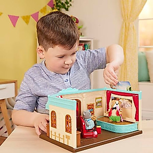 Lil Woodzeez – Toy Figures Playhouse – Miniature Movie Theatre – Stackable – Storybook Playset – Posable Figures & Cinema with Furniture – 3 Years +