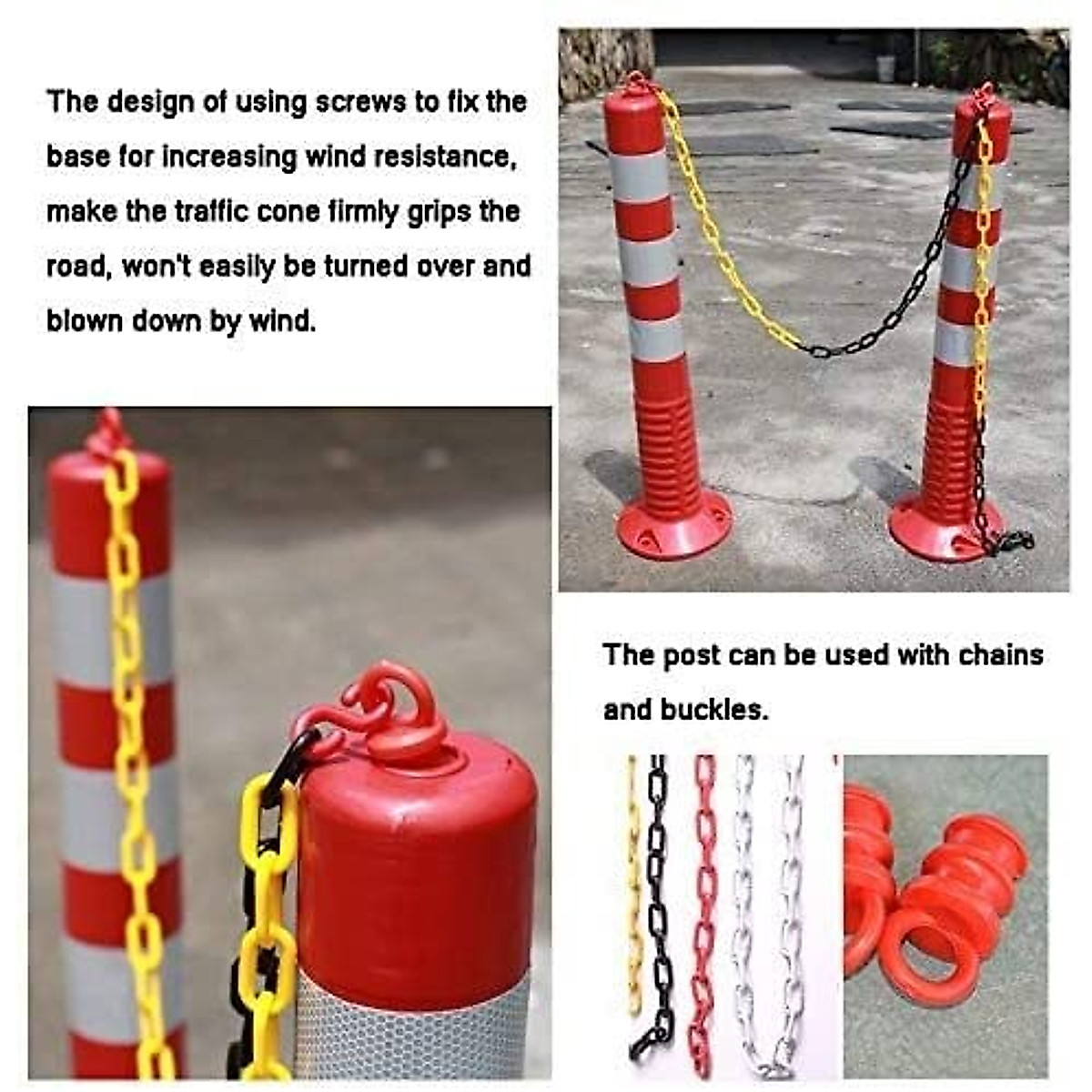 BREWIX Parking Post, Parking Barrier, for Parking Lot Plastic Parking Bollards for Traffic Cones in Lanes Without Commercial Or Private Parking Spaces Parking Bollards Parking (Size : 450x80mm)