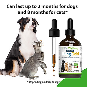 Pet Wellbeing Lung Gold for Dogs & Cats - Vet-Formulated - Lung & Respiratory Immune Support, Open Airways, Easy Breathing - Natural Herbal Supplement 4 oz (18 ml)