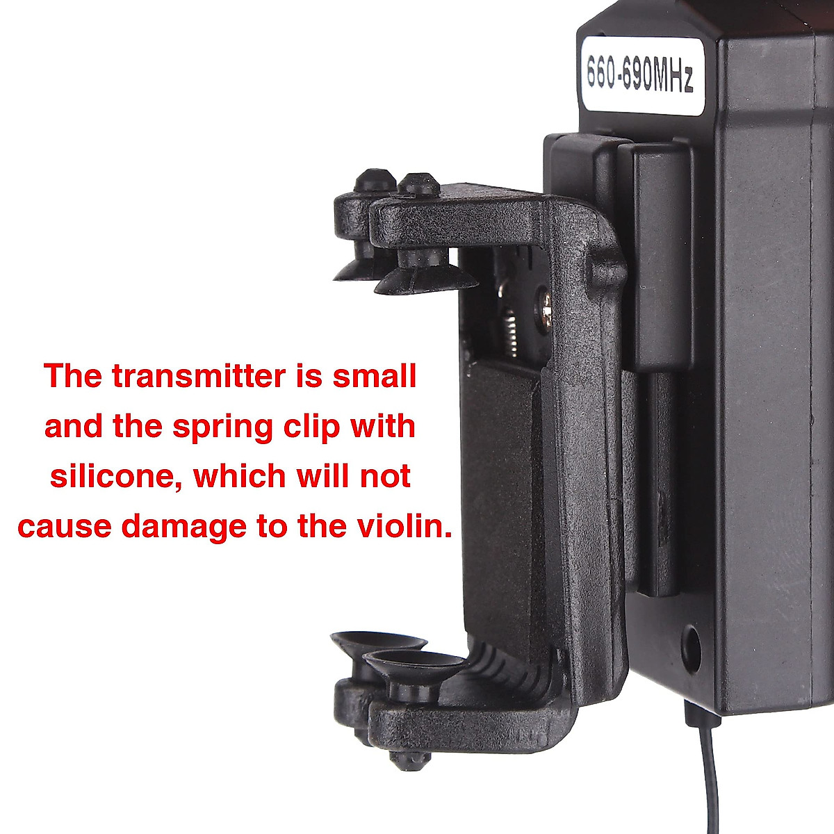 MAMKOES VT-5 Violin Microphone Wireless UHF Gooseneck Pick Up Instrument Clip-on Mic Receiver and Transmitter System for Violin