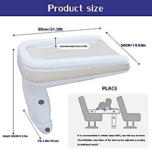 VOPHIA Inflatable Baby Travel Bed Toddler Car Bed for Kids Baby Travel Airplane Bed, Kids Airplane Bed with Hand Pump Seat Belt and Carry Bag Included