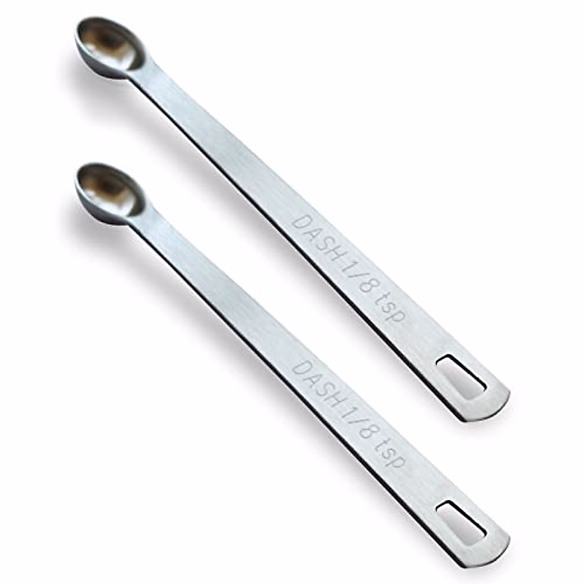 BERYLER 2 PCS 1/8 Teaspoon(1/8 Tsp | 0.625 mL | 0.625 cc | 0.02 oz) Single Measuring Spoon, Small Measuring Spoon Only, Individual Tiny Measuring Spoons, Stainless Mini Measuring Spoons for Cooking