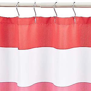 Amazon Basics Fun and Playful Rainbow Banded Stripe Printed Pattern Microfiber Bathroom Shower Curtain - Rainbow Banded Stripe, 72 Inch