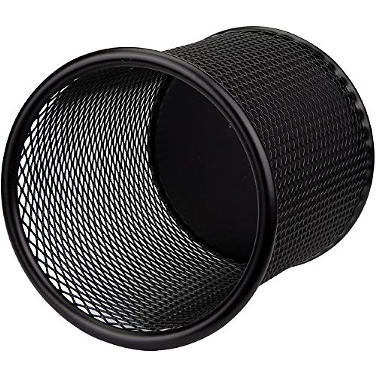 Nicunom 12 Pack Metal Pen Holder Mesh Pencil Holder Desk Organizer Mesh Round Pen Cup Pencil Cup for Desk Office Pen Organizer, Black