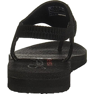 Skechers Cali Women's Meditation-Rock Crown Flat Sandal,black/black,6 M US