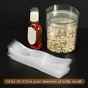 PATIKIL 155x40mm Perforated Shrink Bands, 250 Pack PVC Heat Shrink Wrap Band Fits Cap Diameter 3.74 to 3.82 Inch for Jars Cans, Clear