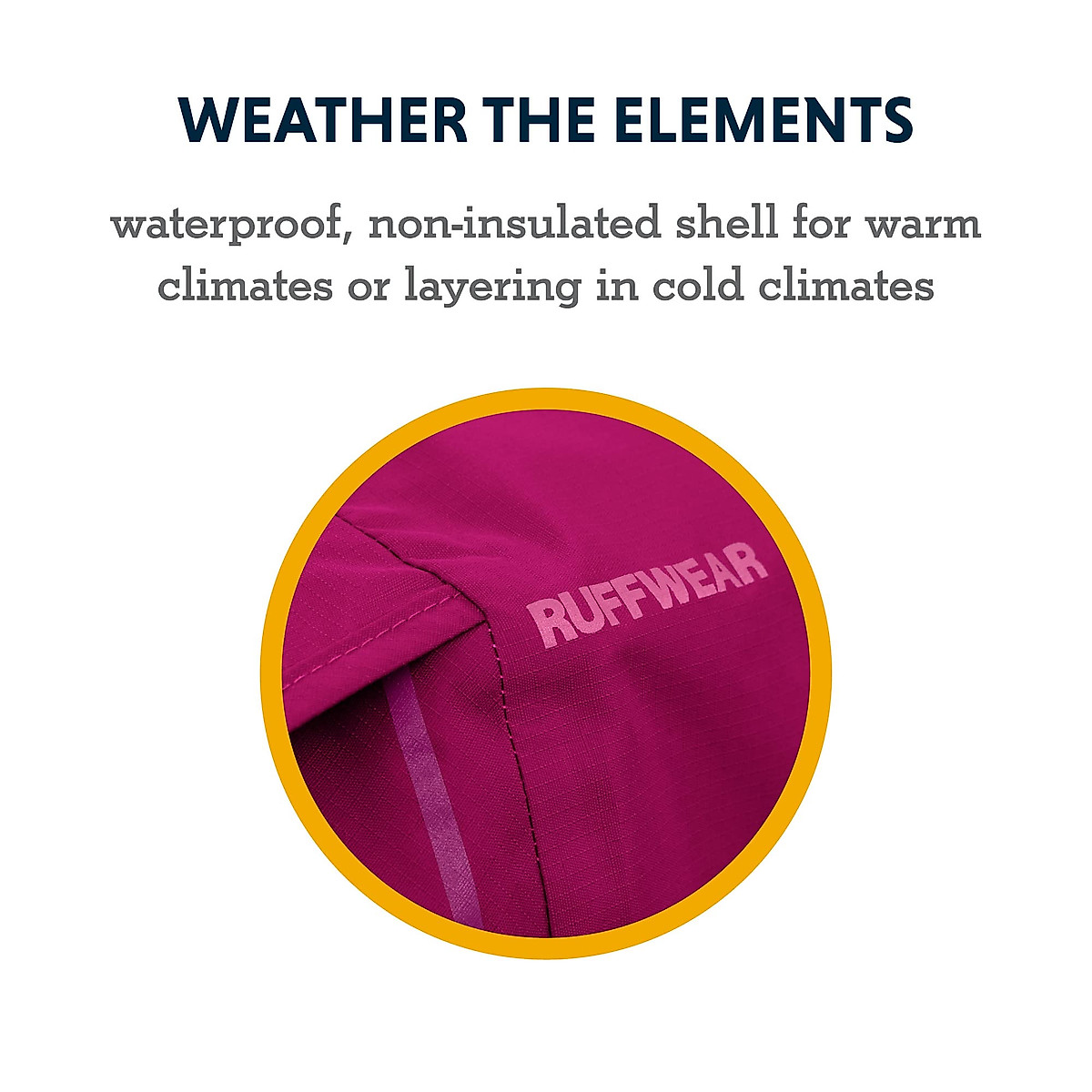 Ruffwear, Sun Shower Dog Raincoat, All-Weather Jacket, Waterproof, Windproof & Lightweight, Hibiscus Pink, Large