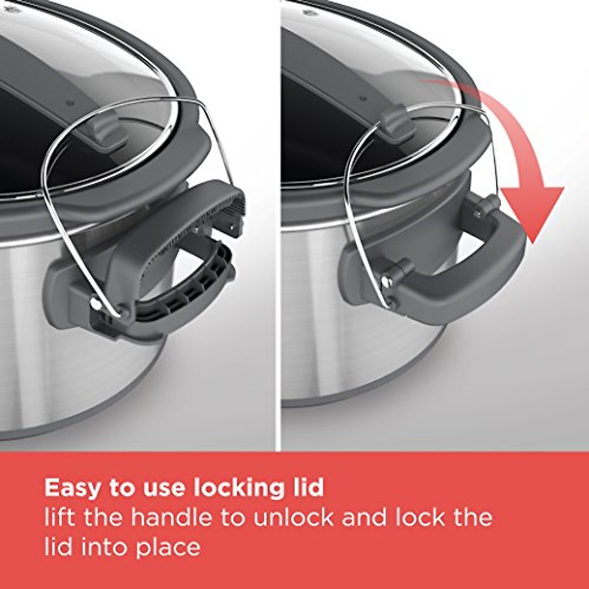 BLACK+DECKER SCD1007 7 Quart Programmable Slow Cooker with Digital Timer, Portable with Locking Lid, Stainless Steel